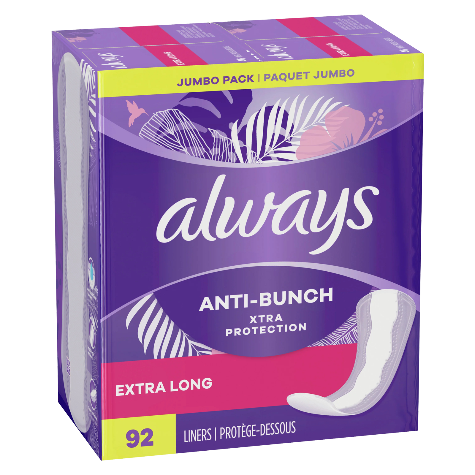 Always Anti-Bunch Xtra Protection Daily Liners Extra Long Absorbency ...