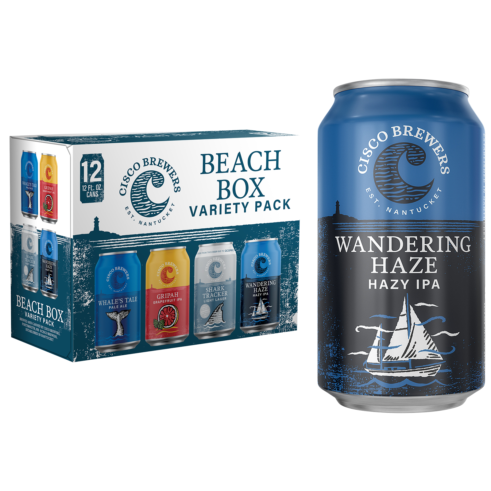 Cisco Brewers Beach Box Variety Pack 12pk 12oz Can ABV Varies ...