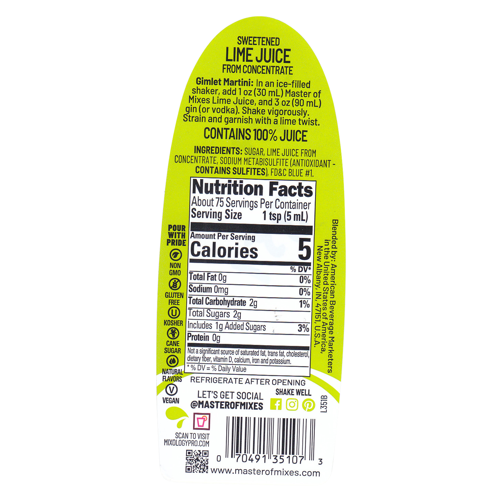 Master Of Mixes Lime Juice 375mL Btl - Delivered In As Fast As 15 ...