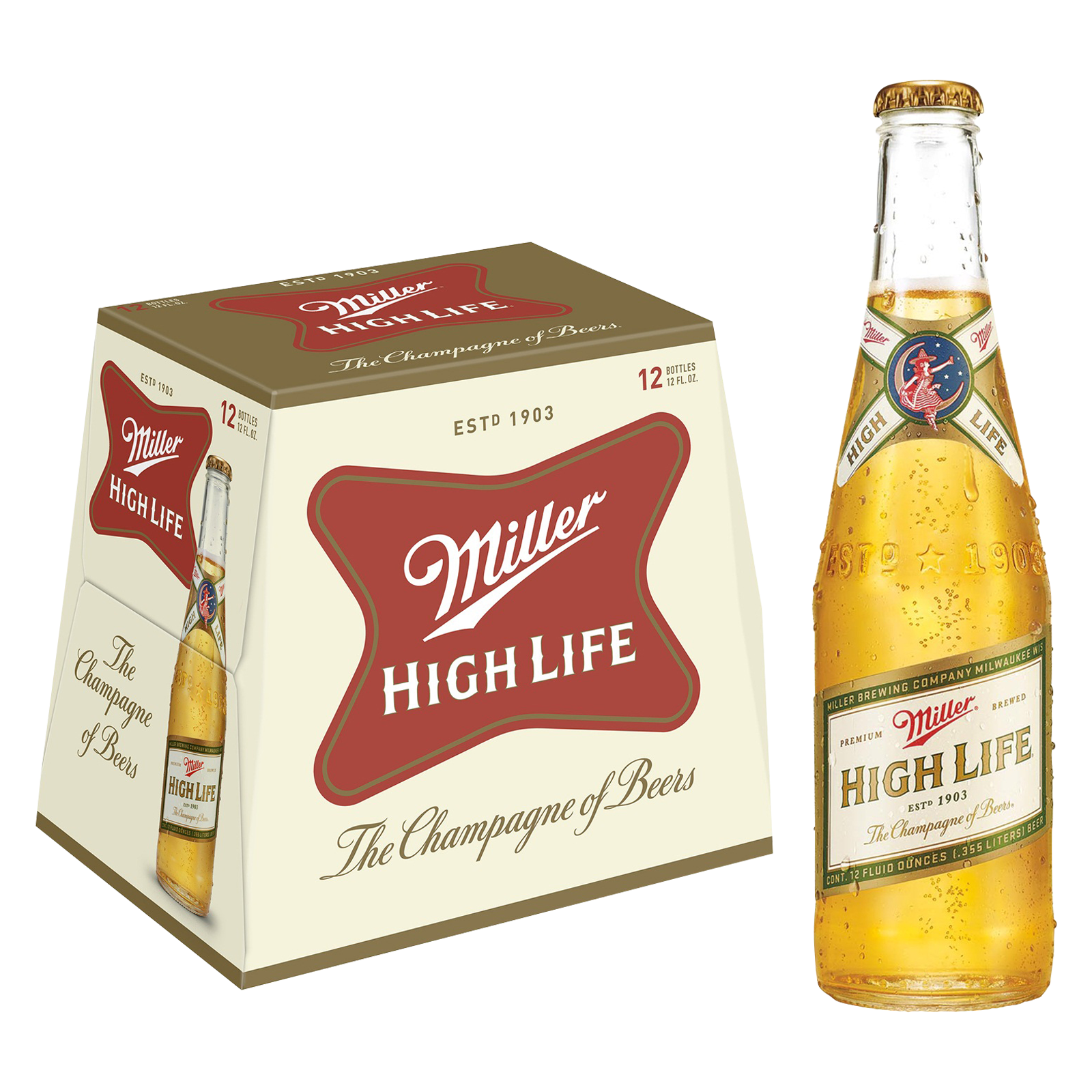 Miller High Life 12pk 12oz Btl 4.6% ABV - Delivered In As Fast As 15 ...
