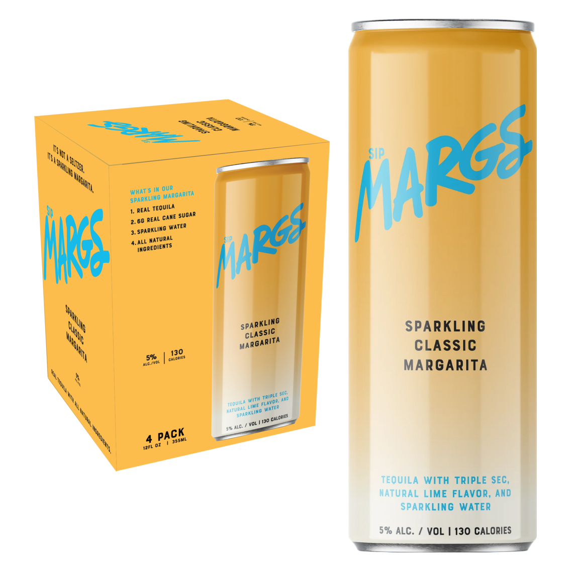 Sip MARGS Classic Margarita 4pk 12oz Can 5% ABV - Delivered In As Fast ...