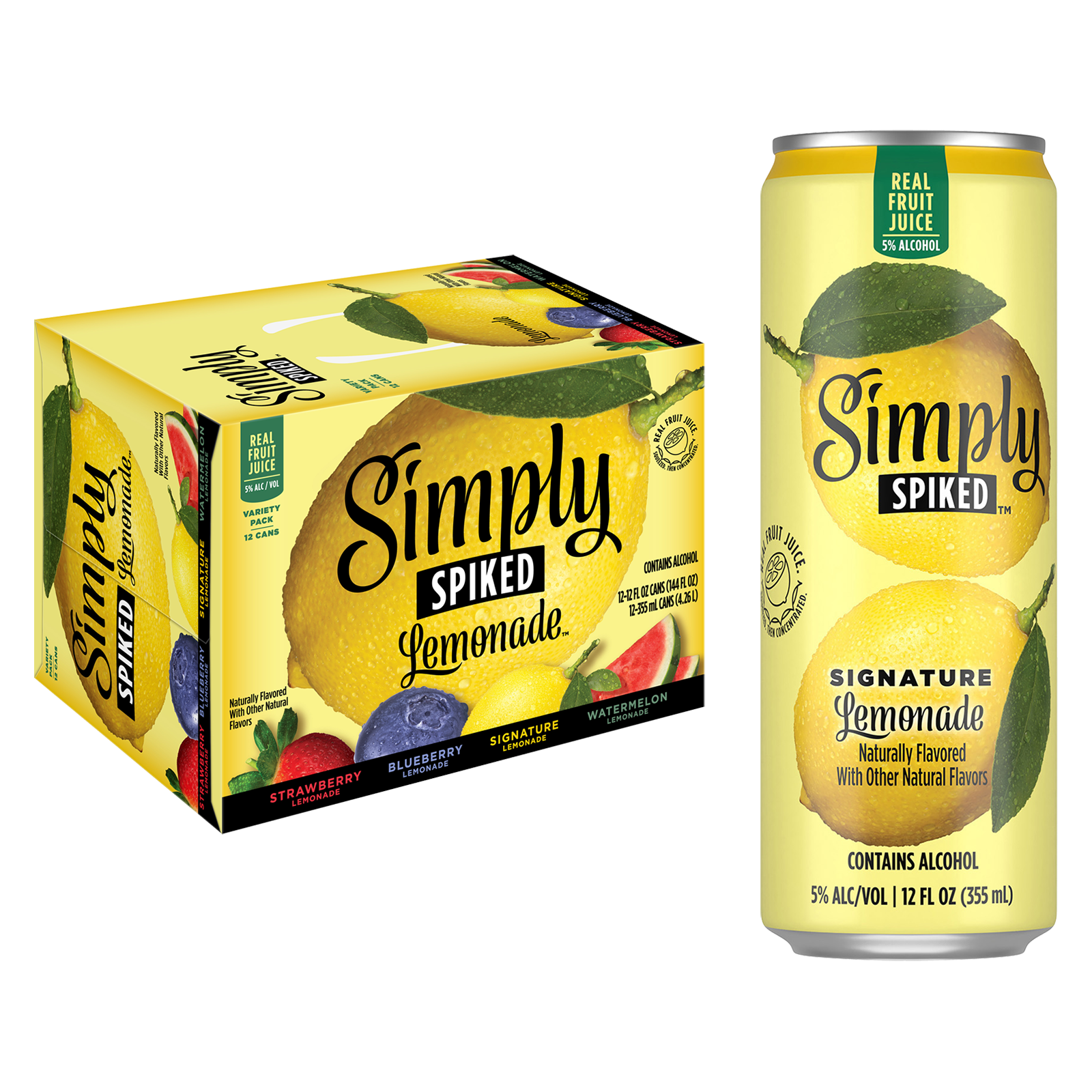 Simply Spiked Lemonade Variety Pack 12pk 12oz Can 5.0% ABV - Delivered ...