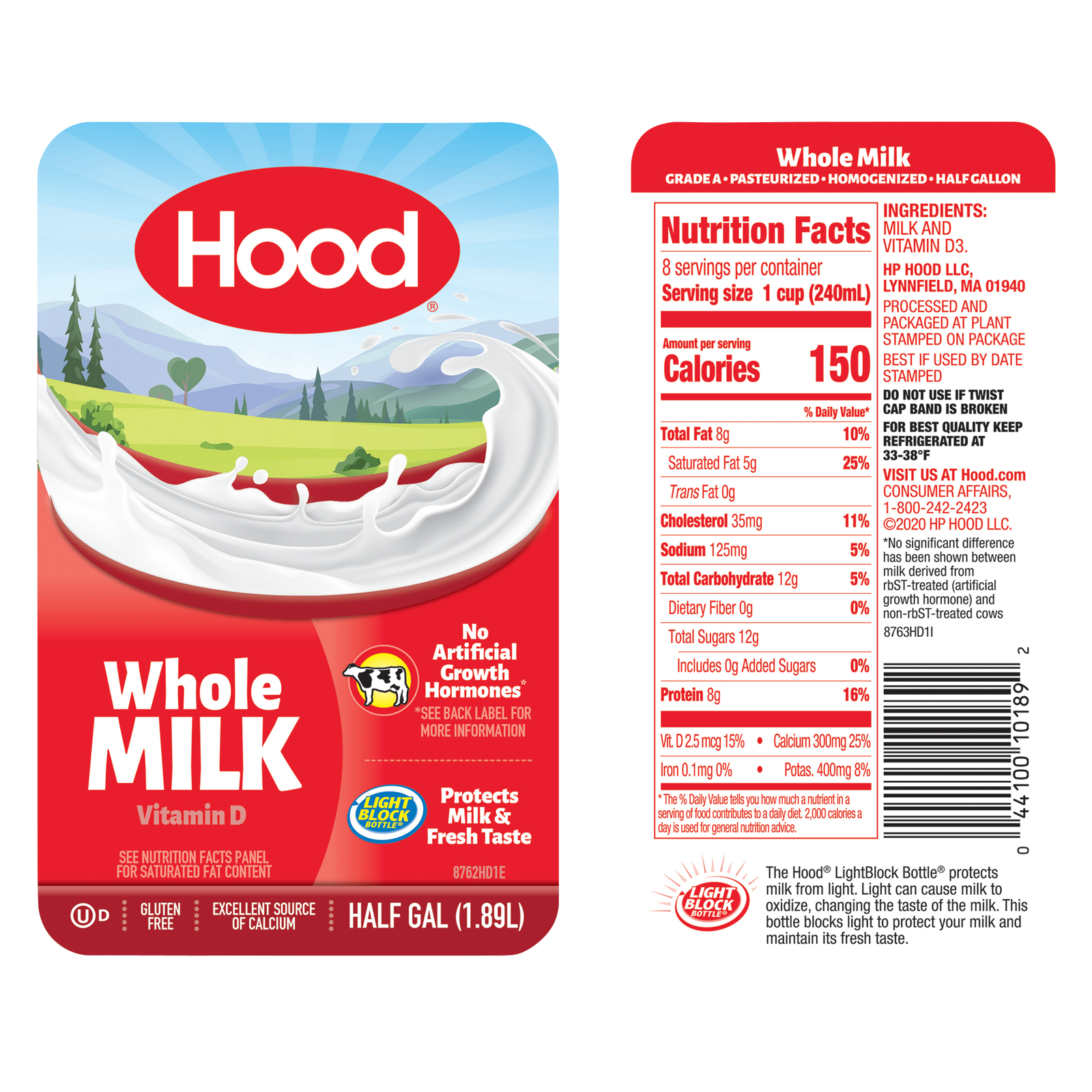 Hood Whole Vitamin D Milk - 1/2 Gallon - Delivered In As Fast As 15 ...