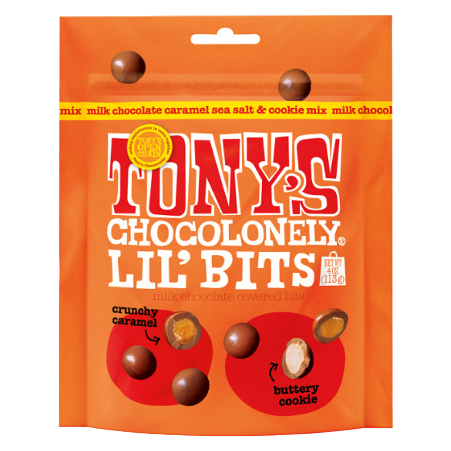 Tony's Chocolonely Lil Bits Milk Chocolate Caramel Sea Salt and Cookie ...