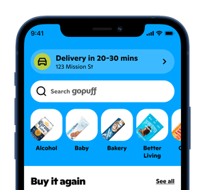 Gopuff | Alcohol & Food Delivery | In As Fast As 15 Minutes