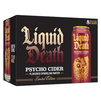 Liquid Death Psycho Cider Sparkling Water with Agave 8pk 19.2oz King ...