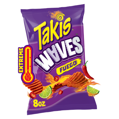Takis Fuego Waves Spicy Wavy Potato Chips Sharing Size Bag 8oz : Snacks ...