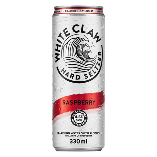 White Claw Raspberry Hard Seltzer, 330ml : Alcohol fast delivery by App ...