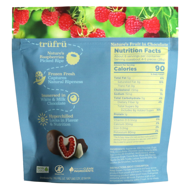 Tru Fru Natures Raspberries Hyper Chilled in White & Milk Chocolate ...