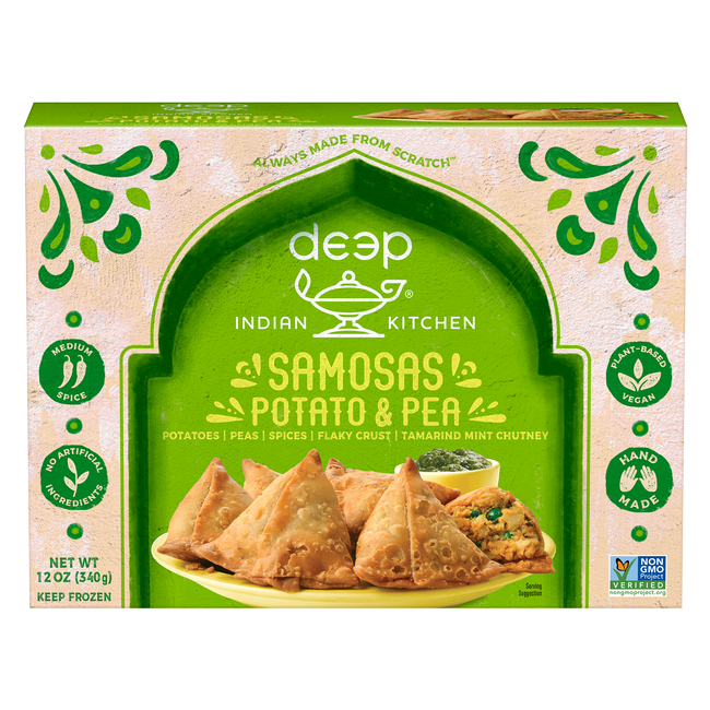 Deep Indian Kitchen Potato & Pea Samosas with Chutney 12 oz ...