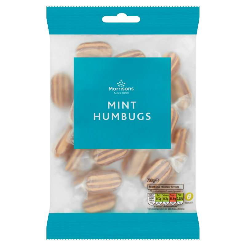 Morrisons Mint Humbugs, 200g : Snacks fast delivery by App or Online