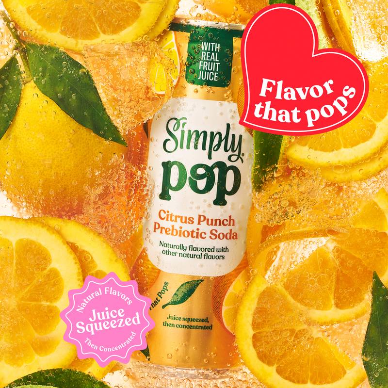 Simply Pop Citrus Punch Prebiotic Soda 12oz Can - Delivered In As Fast ...