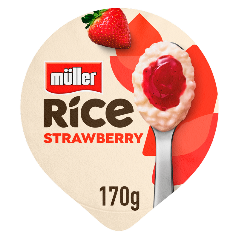 Muller Low Fat Strawberry Rice Pudding Dessert, 170g : Eggs & Diary ...