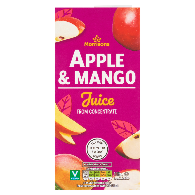 Morrisons Apple & Mango Juice from Concentrate, 1L : Drinks fast ...