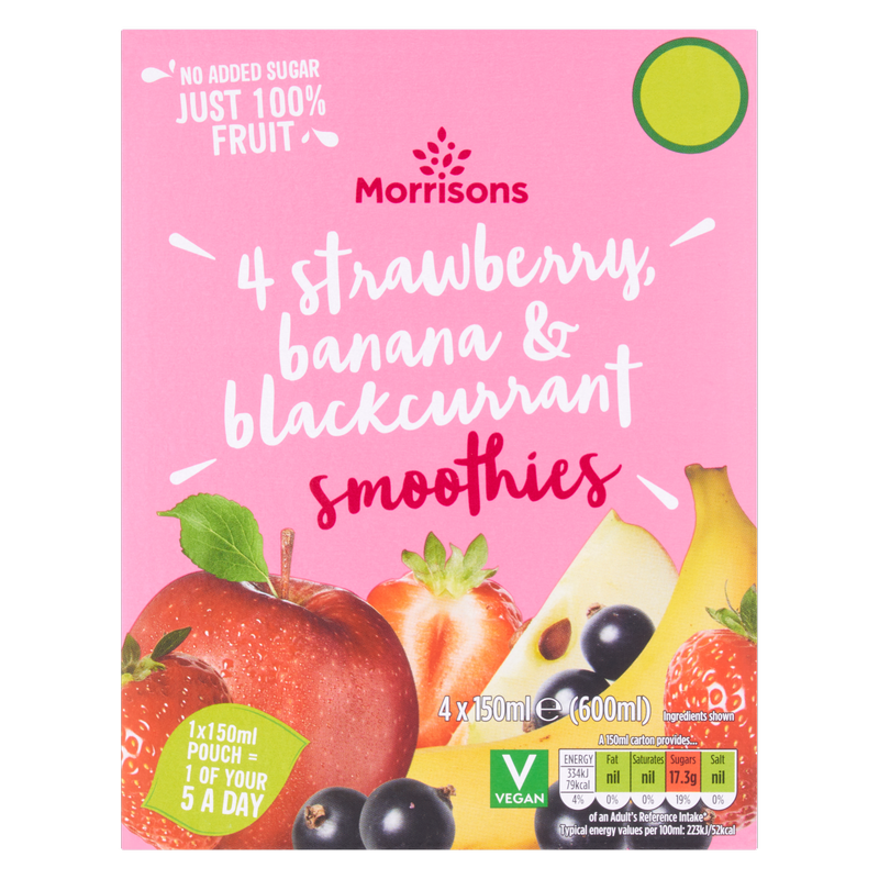Morrisons Berry Kids Smoothie, 4 x 150ml : Drinks fast delivery by App ...