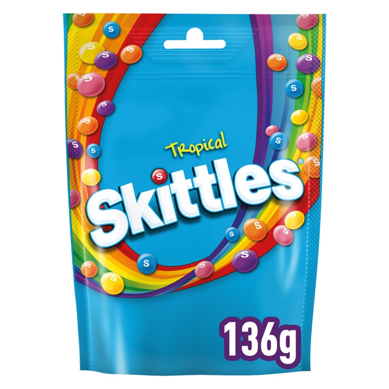 Skittles Tropical, 136g : Snacks fast delivery by App or Online