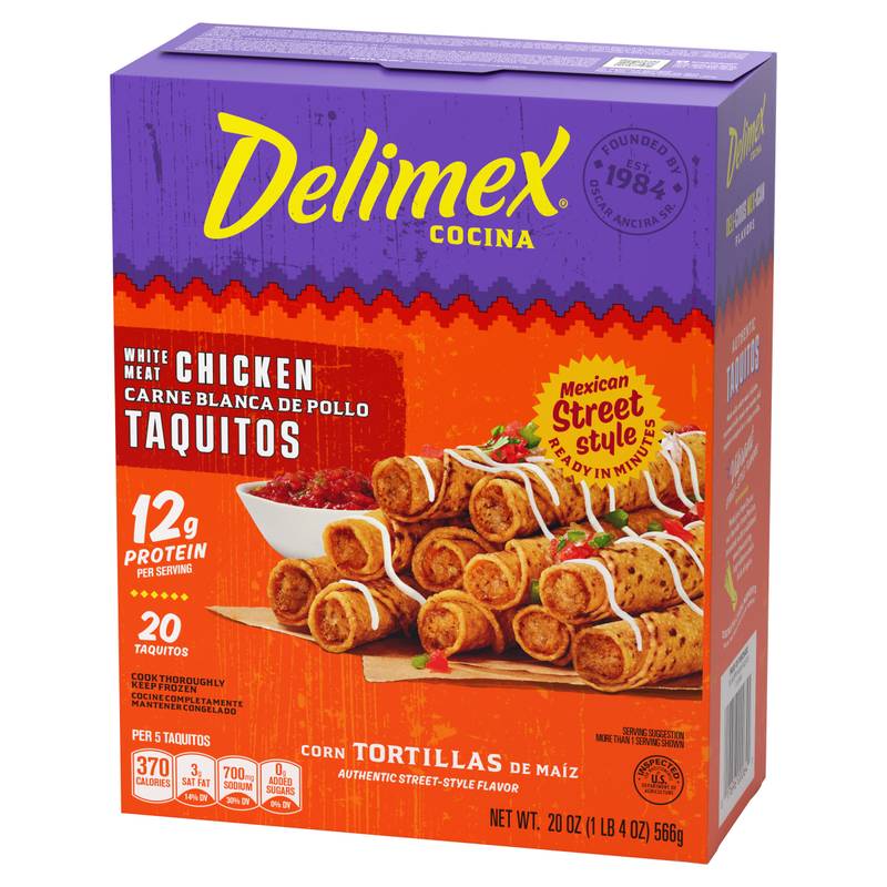Delimex White Meat Chicken Taquitos Frozen Snacks, 20ct - Delivered In ...