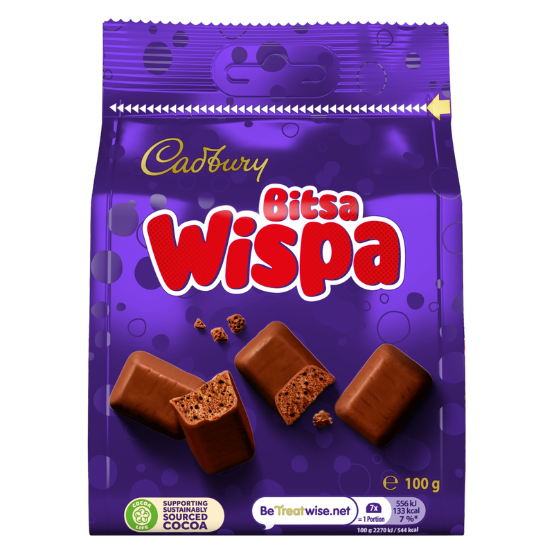 Cadbury Bitsa Wispa, 100g : Snacks fast delivery by App or Online