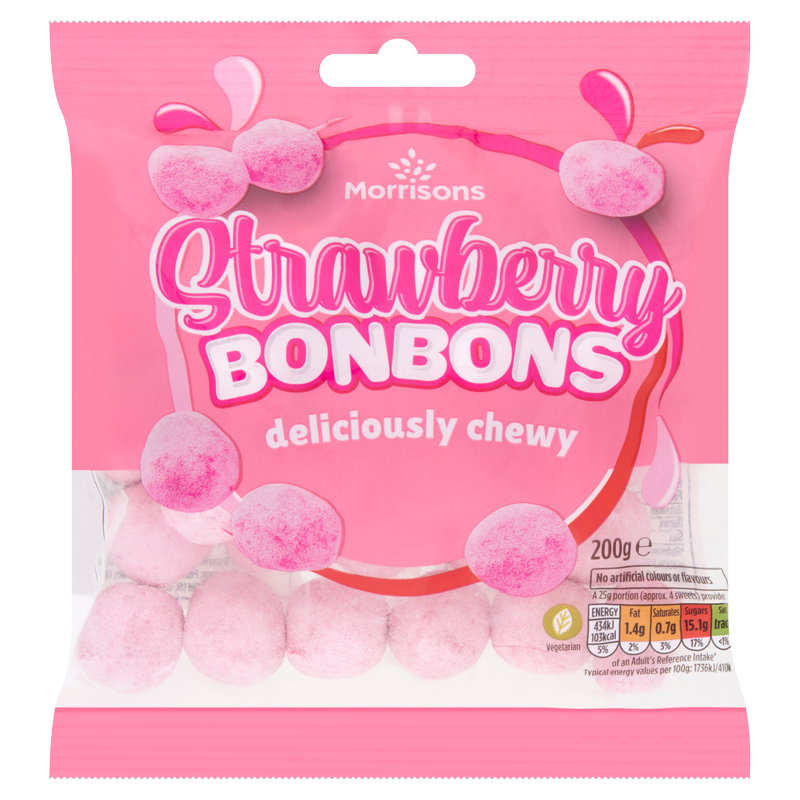 Morrisons Strawberry Bon Bons, 200g : Snacks fast delivery by App or Online