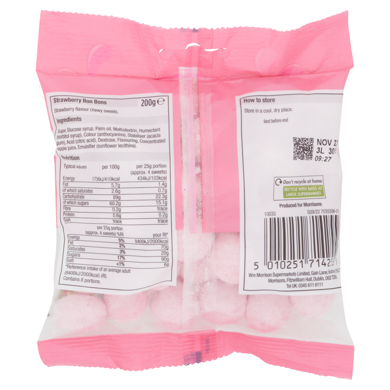 Morrisons Strawberry Bon Bons, 200g : Snacks fast delivery by App or Online