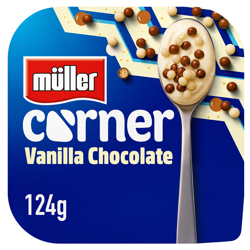 Muller Corner Vanilla Chocoball Yogurt, 124g : Eggs & Diary fast ...