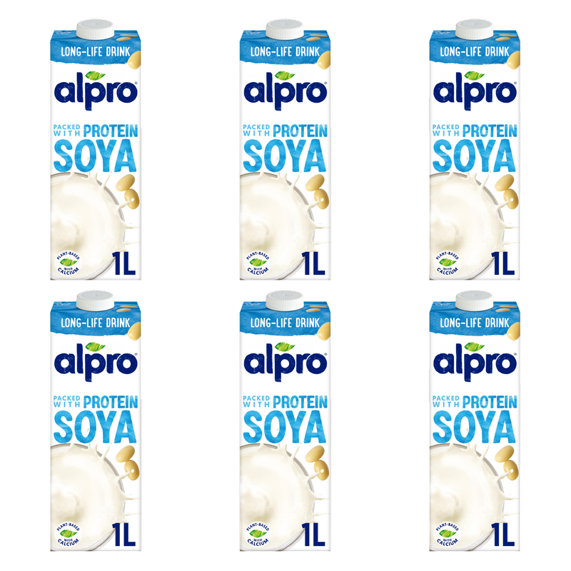 Alpro Soy Packed with Protein Long Life Drink, 6 x 1L : Drinks fast delivery by App or Online