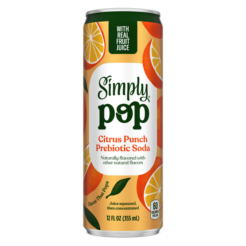 Simply Pop Citrus Punch Prebiotic Soda 12oz Can - Delivered In As Fast ...