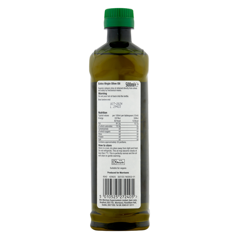 Morrisons Extra Virgin Olive Oil, 500g : Food Cupboard fast delivery by ...